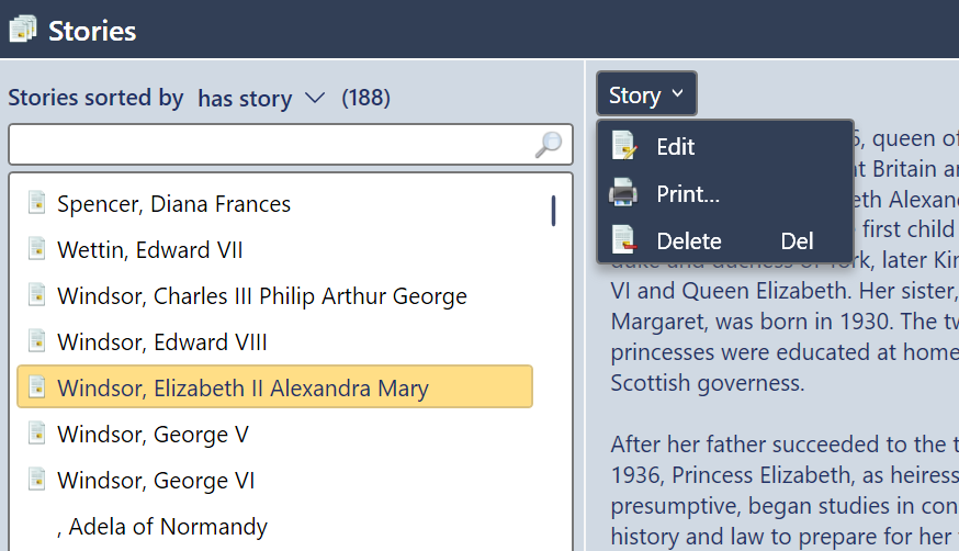 Stories - My Family Tree™ Help